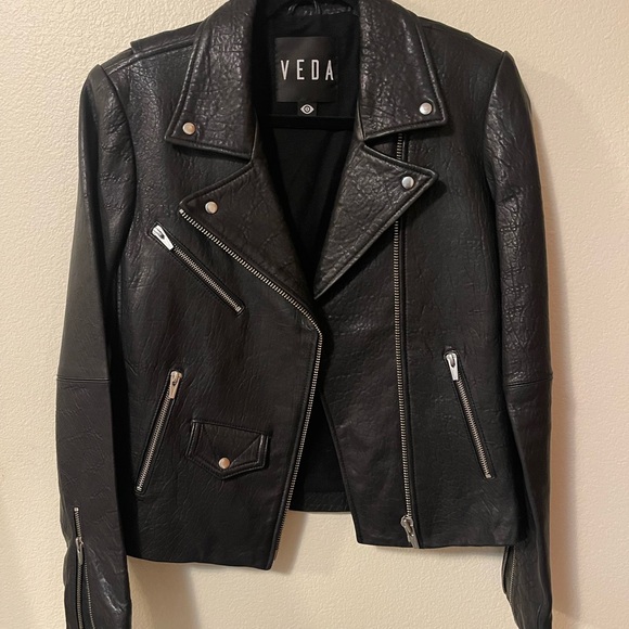 Veda | Jackets & Coats | Veda Classic Black Leather Biker Jacket | Poshmark